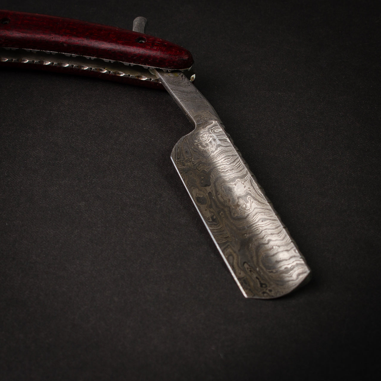 Throat Cutter Handmade Damascus Steel Straight Razor - Mahogany ...